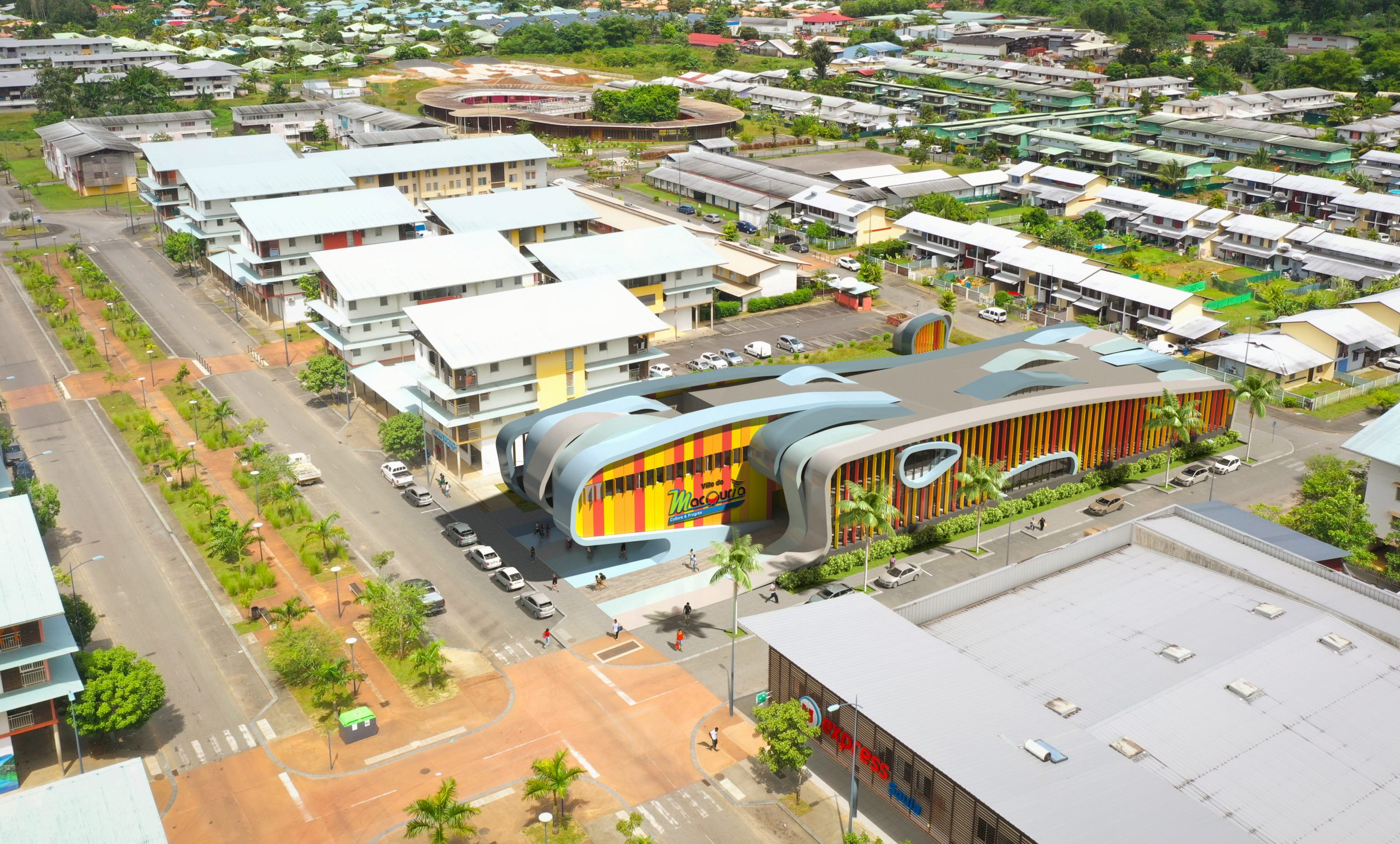 Début des travaux de la Médiathèque & Pôle Services de Macouria - SEMSAMAR